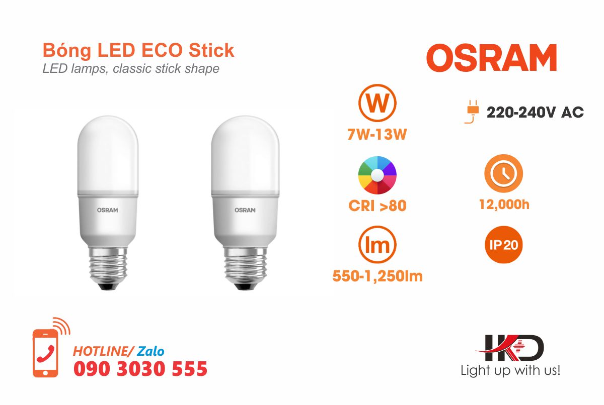 Bóng đèn LED ECO STICK E27 OSRAM